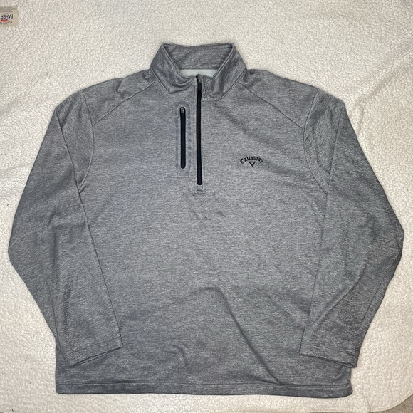 Callaway | Sweaters | Callaway Mens Gray Fleece 4 Zip Golf Pullover ...